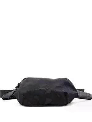 Burberry Sonny Tb Monogram Canvas Belt Bag - Black