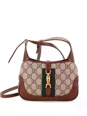 Gucci Jackie 1961 Gg Coated Canvas Mini Hobo Bag - Brown