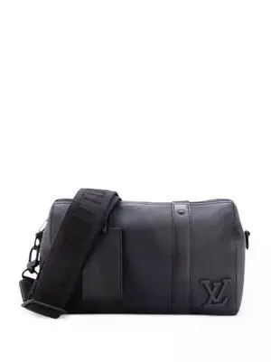 LOUIS VUITTON Limited Edition Aerogram Leather City Keepall Bag - Black