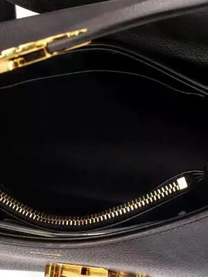 Celine Nino Leather Satchel Top Handle Bag - Black