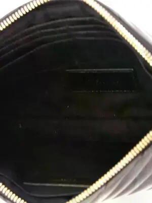 Saint Laurent Matelassé Chevron Clutch - Black