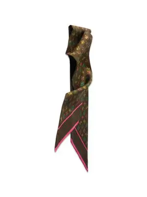 Prada Printed Silk Twill Skinny Scarf