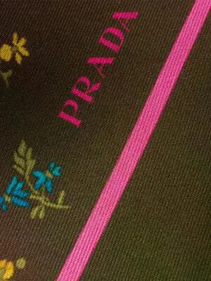 Prada Printed Silk Twill Skinny Scarf