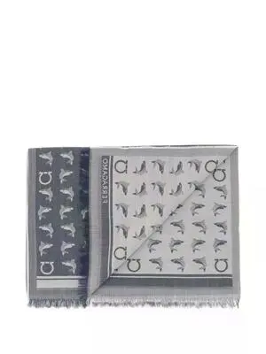 FERRAGAMO Shark Print Jacquard Scarf