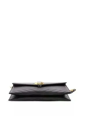 Saint Laurent Matelassé Chevron Leather Shoulder Bag - Black