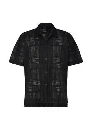 Issey Miyake Lace Grid Pleats Shirt - Black