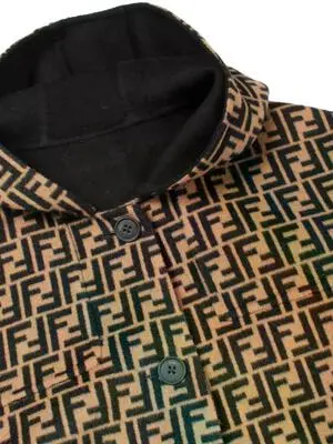 Fendi Zucca Pattern Hooded Reversible Coat