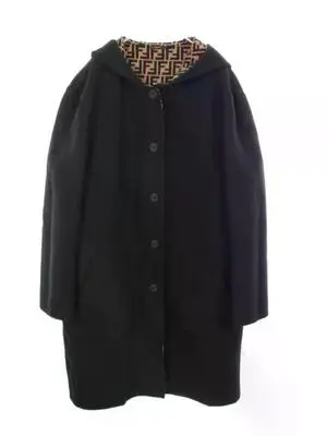 Fendi Zucca Pattern Hooded Reversible Coat