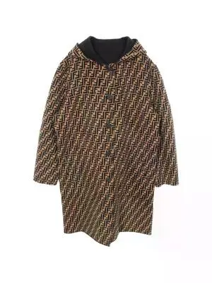 Fendi Zucca Pattern Hooded Reversible Coat - Brown