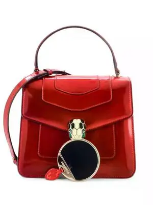 BVLGARI Serpenti Patent Small Satchel Top Handle Bag