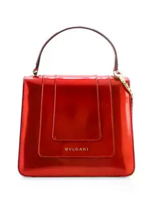 BVLGARI Serpenti Patent Small Satchel Top Handle Bag