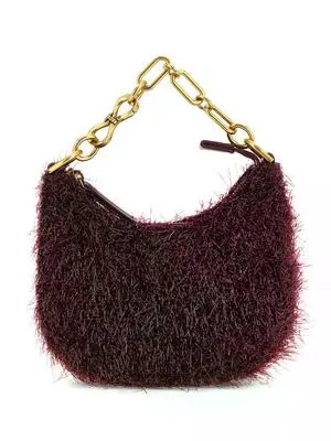 TWINSET Frayed Crescent Tote Bag