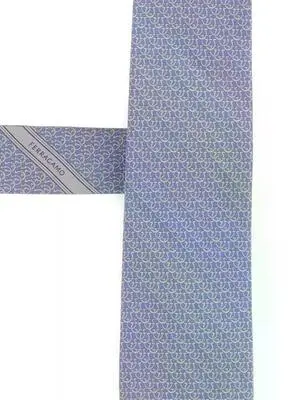 FERRAGAMO Gancini-print Silk Tie