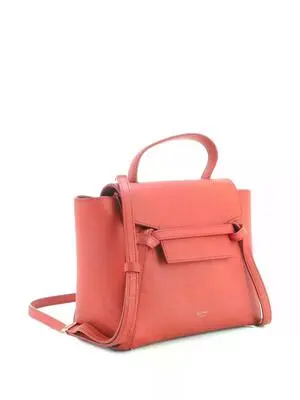 Celine Textured Leather Nano Belt Bag - Red