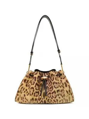 JIMMY CHOO Cinch Leopard-print Shoulder Bag