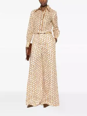 Zimmermann Chain-link-print Long-sleeve Shirt