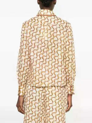 Zimmermann Chain-link-print Long-sleeve Shirt