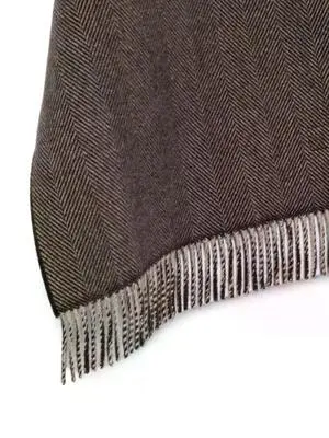 Brunello Cucinelli Herringbone-pattern Fringed Scarf