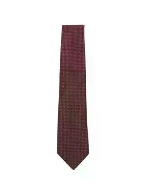 Canali Micro-pattern Silk Tie - Red