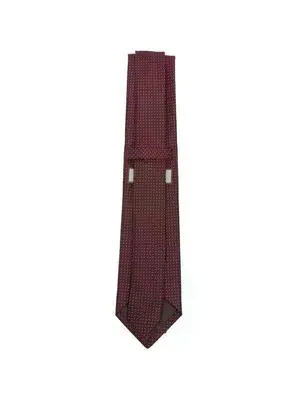 Canali Micro-pattern Silk Tie - Red