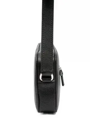 Valentino Garavani Vlogo Signature Leather Shoulder Bag - Black