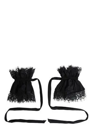 ANN DEMEULEMEESTER Birte Cuffs With Lace Ruffles - Black