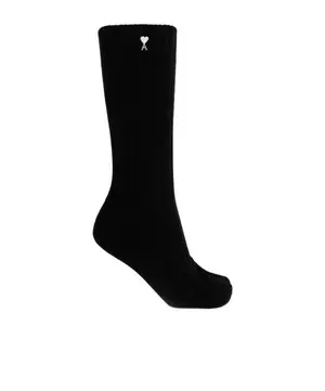 AMI Paris De Coeur Logo Motif Socks Three-pack - Black