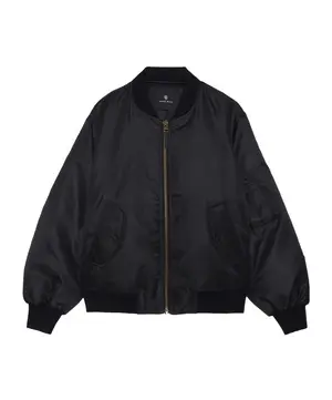 ANINE BING Leon Zipped Bomber Jacket - Black