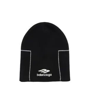 Balenciaga Logo Intarsia Knit Beanie