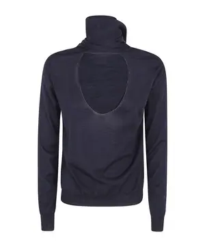 NUUR Scarf Detail V-neck Pullover Sweater