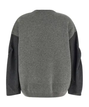 NUDE Two-tone Sleeve Sweater - Gray