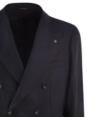 Tagliatore Double-breasted Virgin Wool And Cashmere Blazer