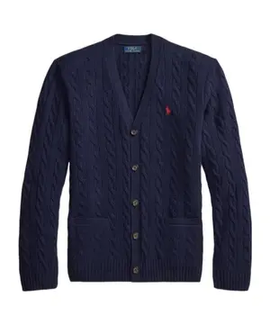 Polo Ralph Lauren Cable-knit V-neck Cardigan - Blue