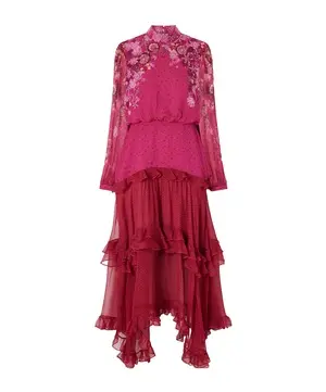 Saloni Floral-print Silk-georgette Maxi Dress