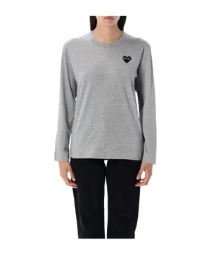 Play Comme Des Garcon Heart-patch T-shirt
