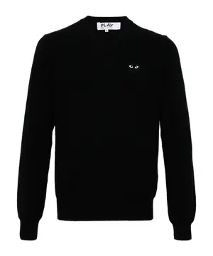 Play Comme Des Garcon Comme Des Garçons Play Heart Patch V-neck Jumper