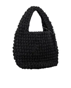 J.W.ANDERSON Jw Anderson Logo Charm Popcorn Large Basket Bag - Black