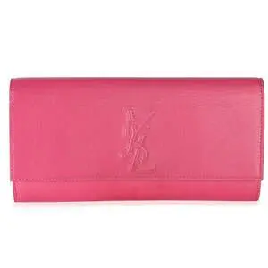Saint Laurent Textured Calfskin Belle De Jour Clutch - Pink