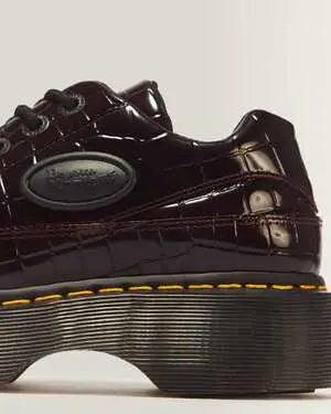 Dr. Martens Buzz 5-eye Croc Embossed Leather Shoes