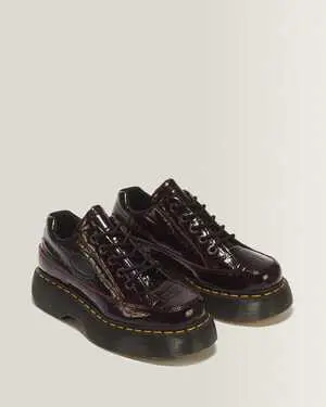 Dr. Martens Buzz 5-eye Croc Embossed Leather Shoes