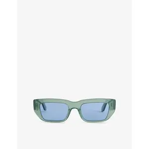 RETROSUPERFUTURE Ra Sage Rectangular-frame Acetate Sunglasses - Green Azure