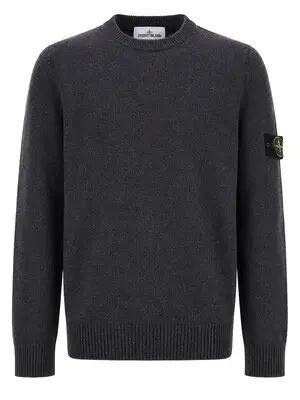 Stone Island Maglia Con Patch Logo - Grey