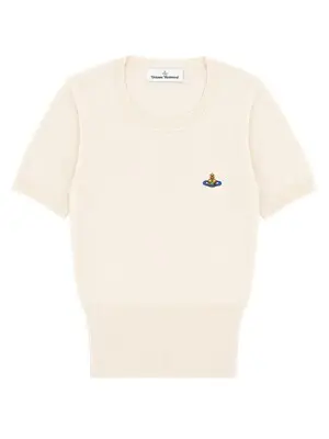 VIVIENNE WESTWOOD Top In Maglia "bea" Con Logo - Ivory