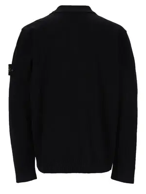 Stone Island Polo In Maglia Con Patch Logo