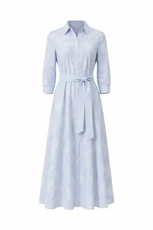 EXQUISE Jacquard Midi Shirt Dress
