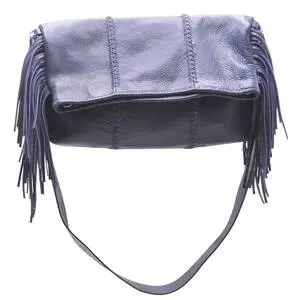 Carlos Falchi Leather Fringe Messenger Bag