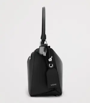 Loewe Medium Leather Featherlight Puzzle Top-handle Bag - Black