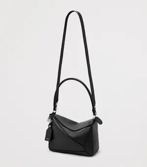 Loewe Medium Leather Featherlight Puzzle Top-handle Bag - Black