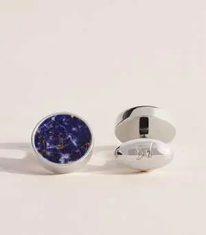 BABETTE WASSERMAN LONDON Rhodium-plated Sodalite Deco Cufflinks - Blue