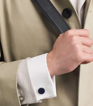 BABETTE WASSERMAN LONDON Rhodium-plated Sodalite Deco Cufflinks